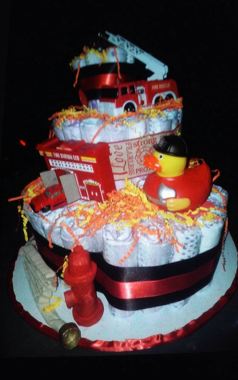 Fire Fighter Diaper Cake - Etsy