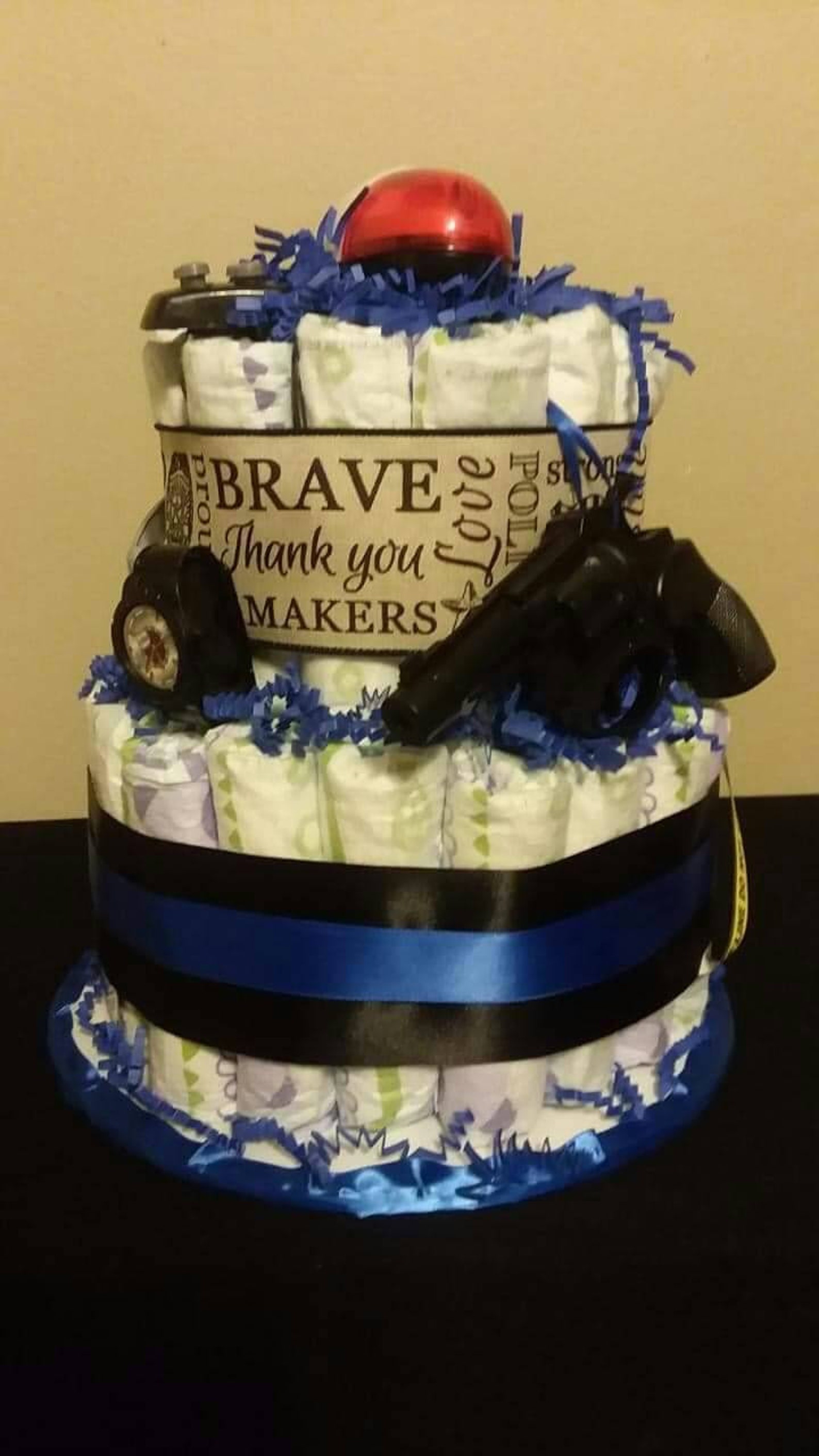 Thin Blue Line Police Themes Diaper Cake. - Etsy