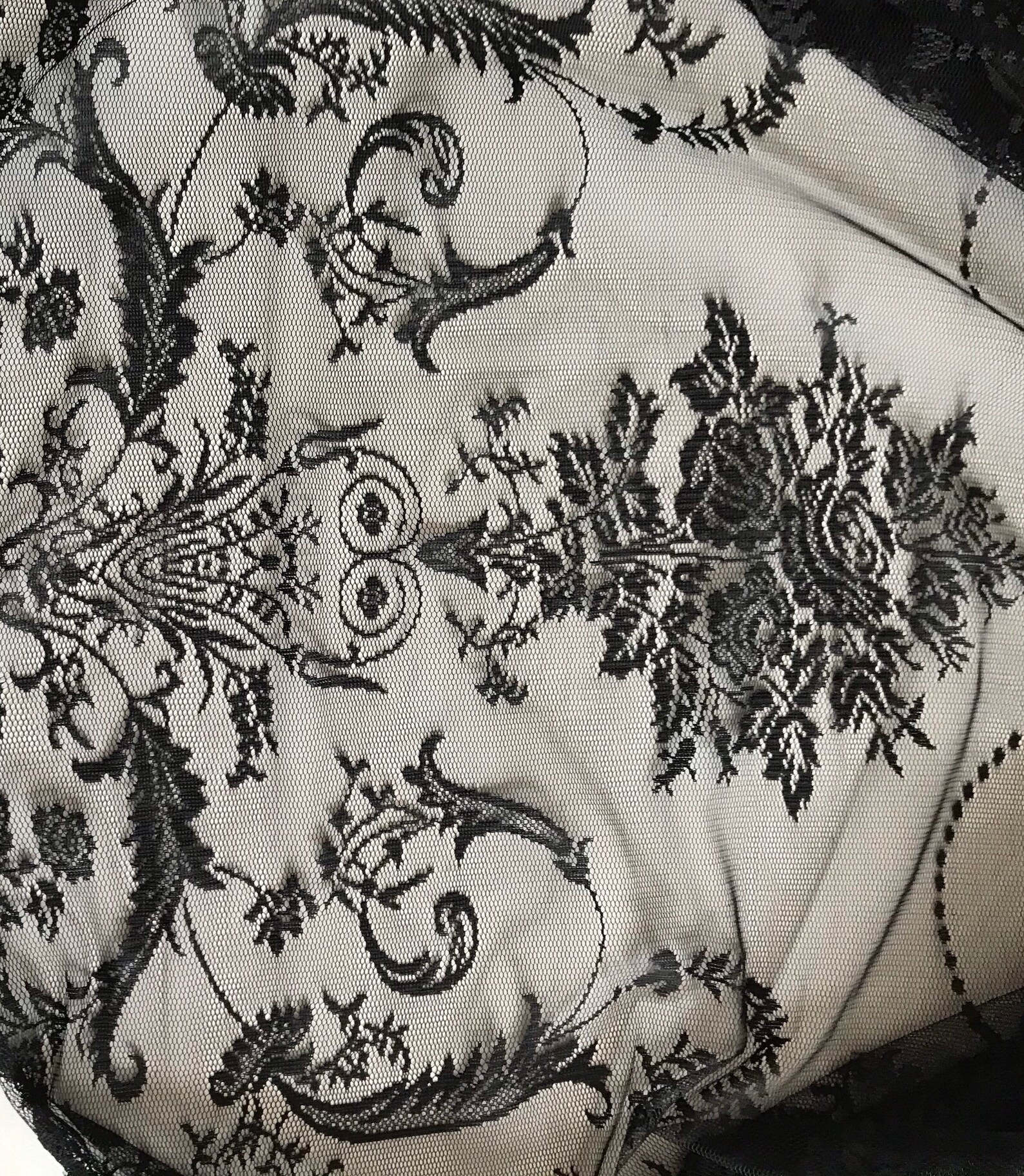 Handmade Black Lace Drawstring Bag: Reusable Produce Bag (17” X 14 ...