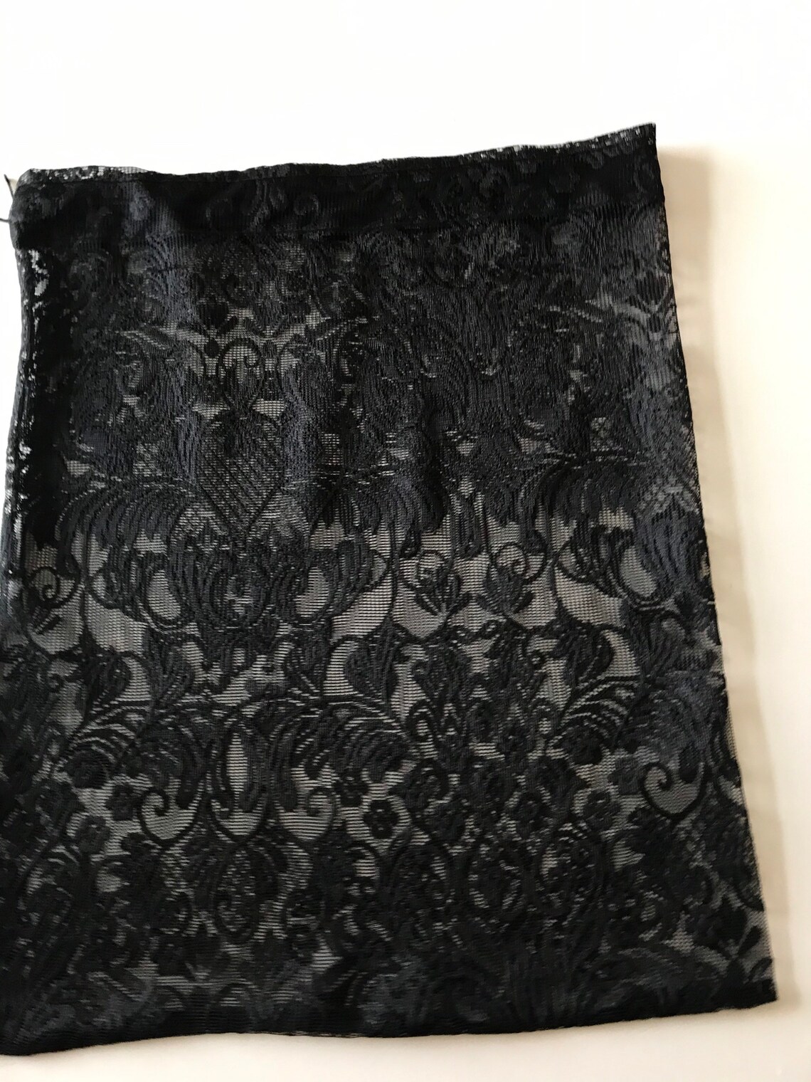 Handmade Black Lace Drawstring Bag: Reusable Produce Bag (17” X 14 ...