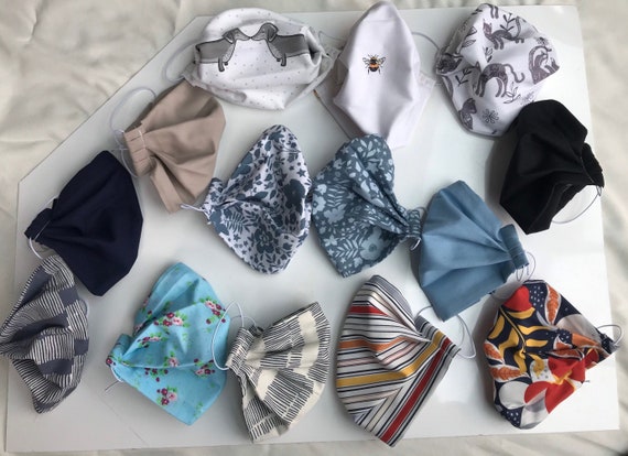 Face Mask 3 Layer Triple Layerhandmadeadults With Nose - Etsy UK