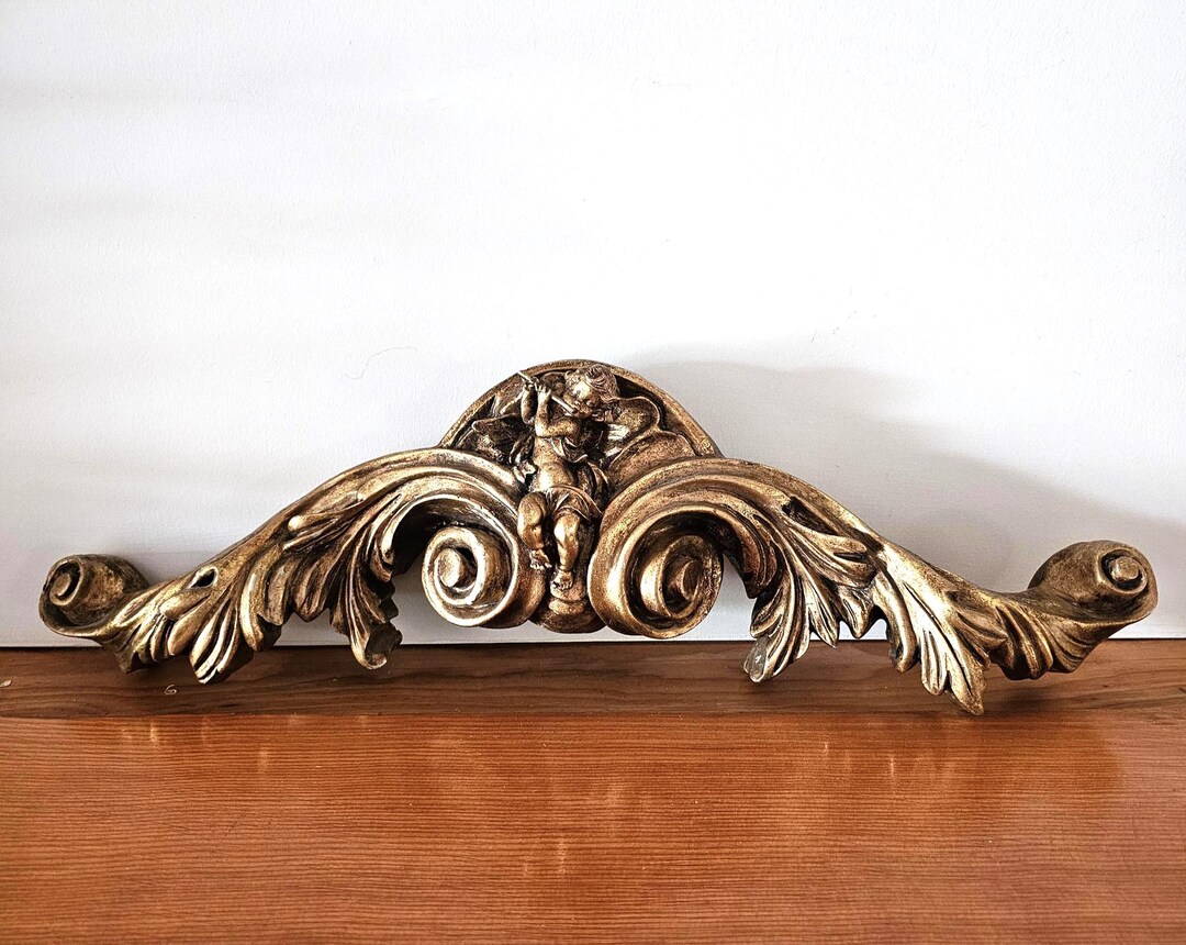 Baroque Overdoor Gold Pediment - Ornate Mirror Topper - Pediment - Wall ...