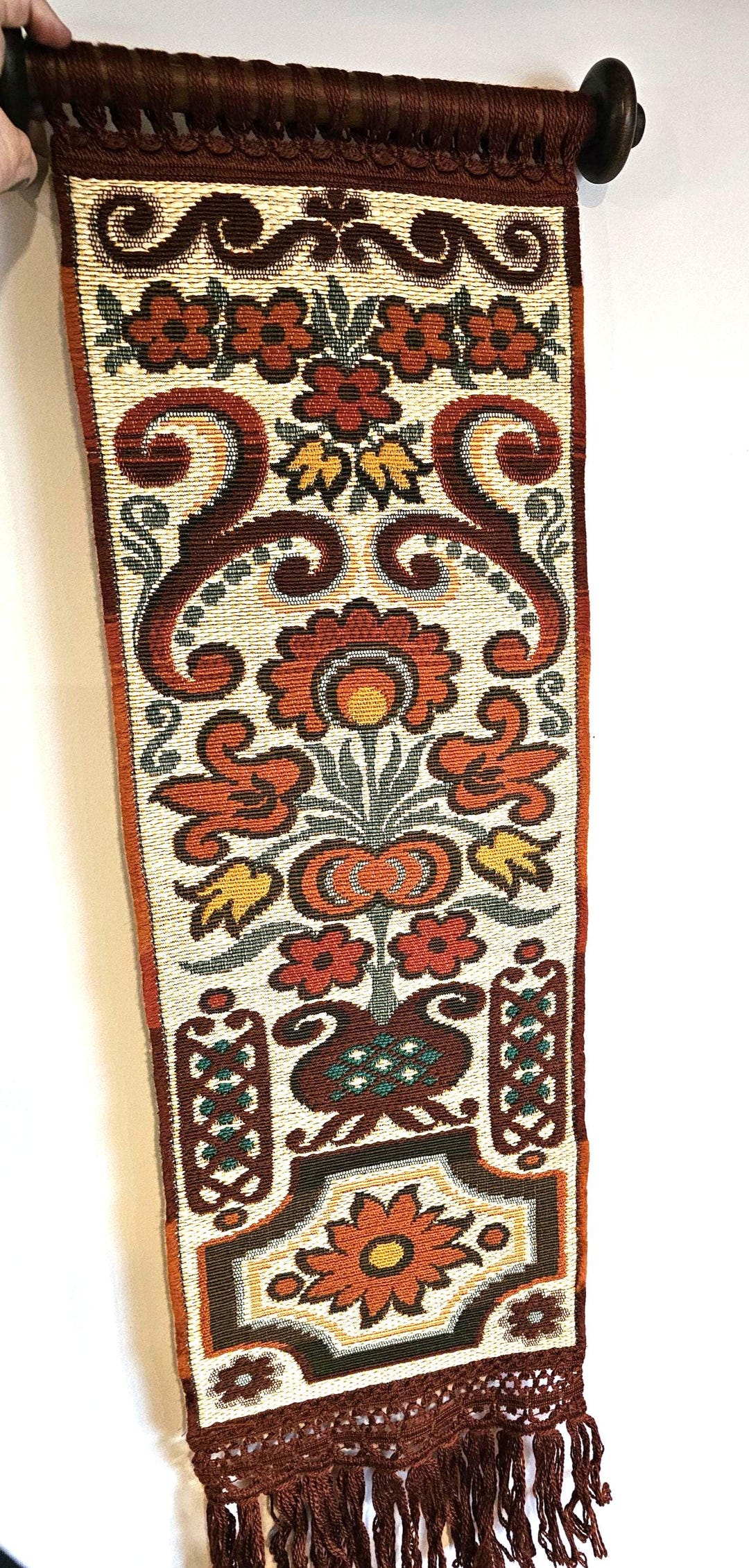 Vintage Woven Nordic Tapestry, Wall Tapestry, Hand Woven Tapestry ...