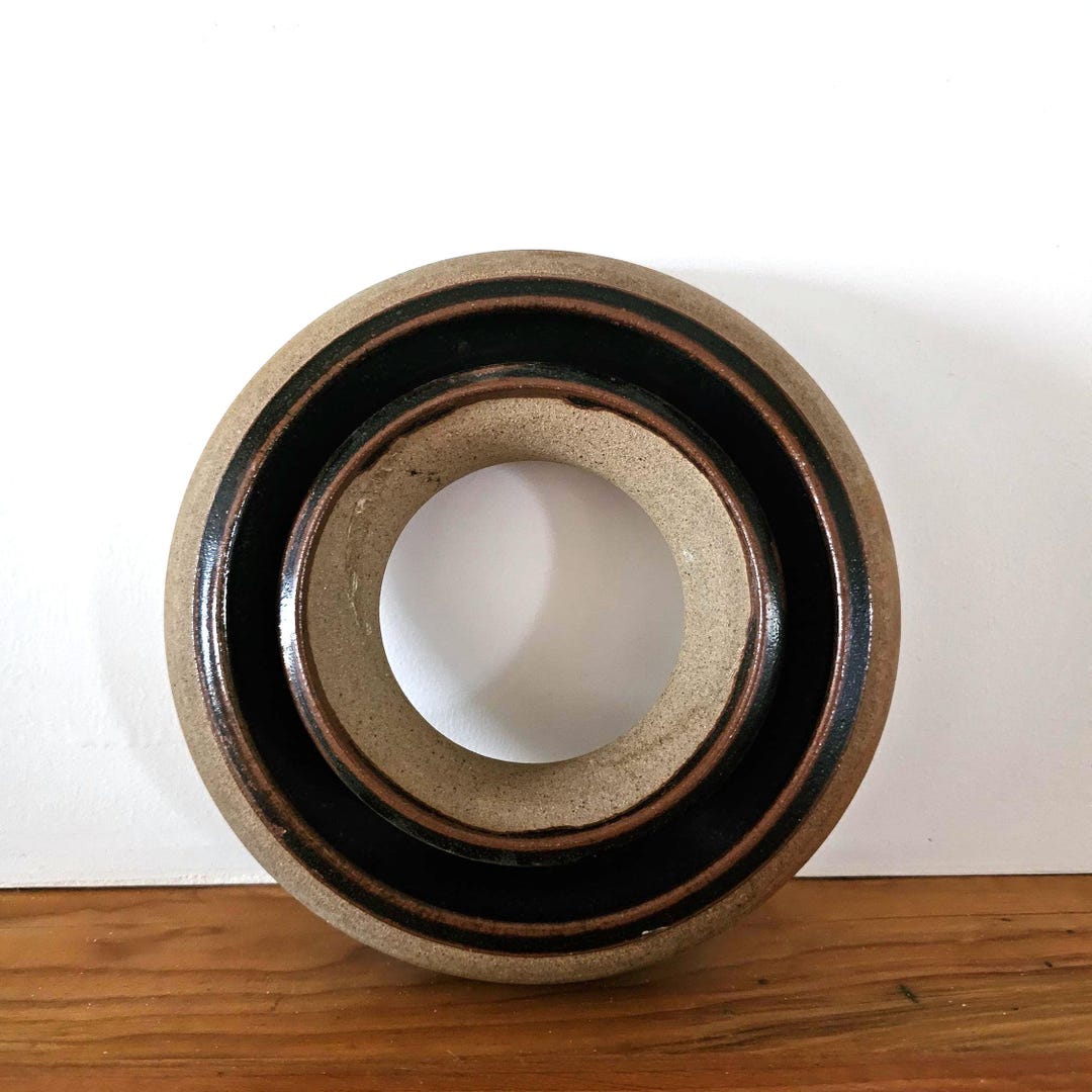 Vintage Ceramic Ring Vase, Vintage Pottery Ring Vase, Flower Vase ...