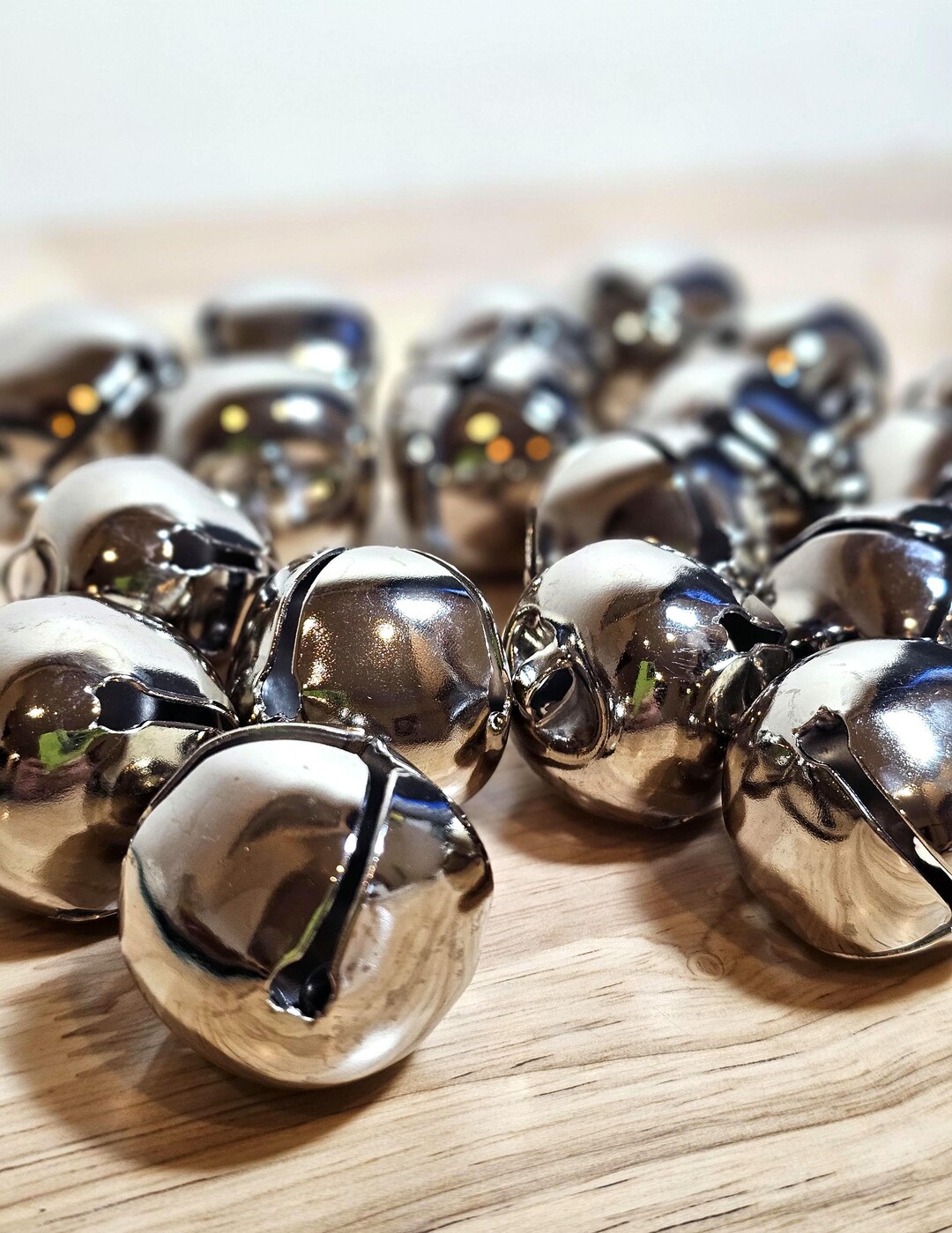19 Large Jingle Bells, 1-1/4'' Inch Bells, Silver Bells, Bulk Large ...