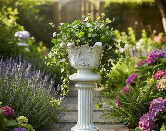 Bohemian Roman Column Plant Stand: Vintage Style Garden Decorlocated in ...