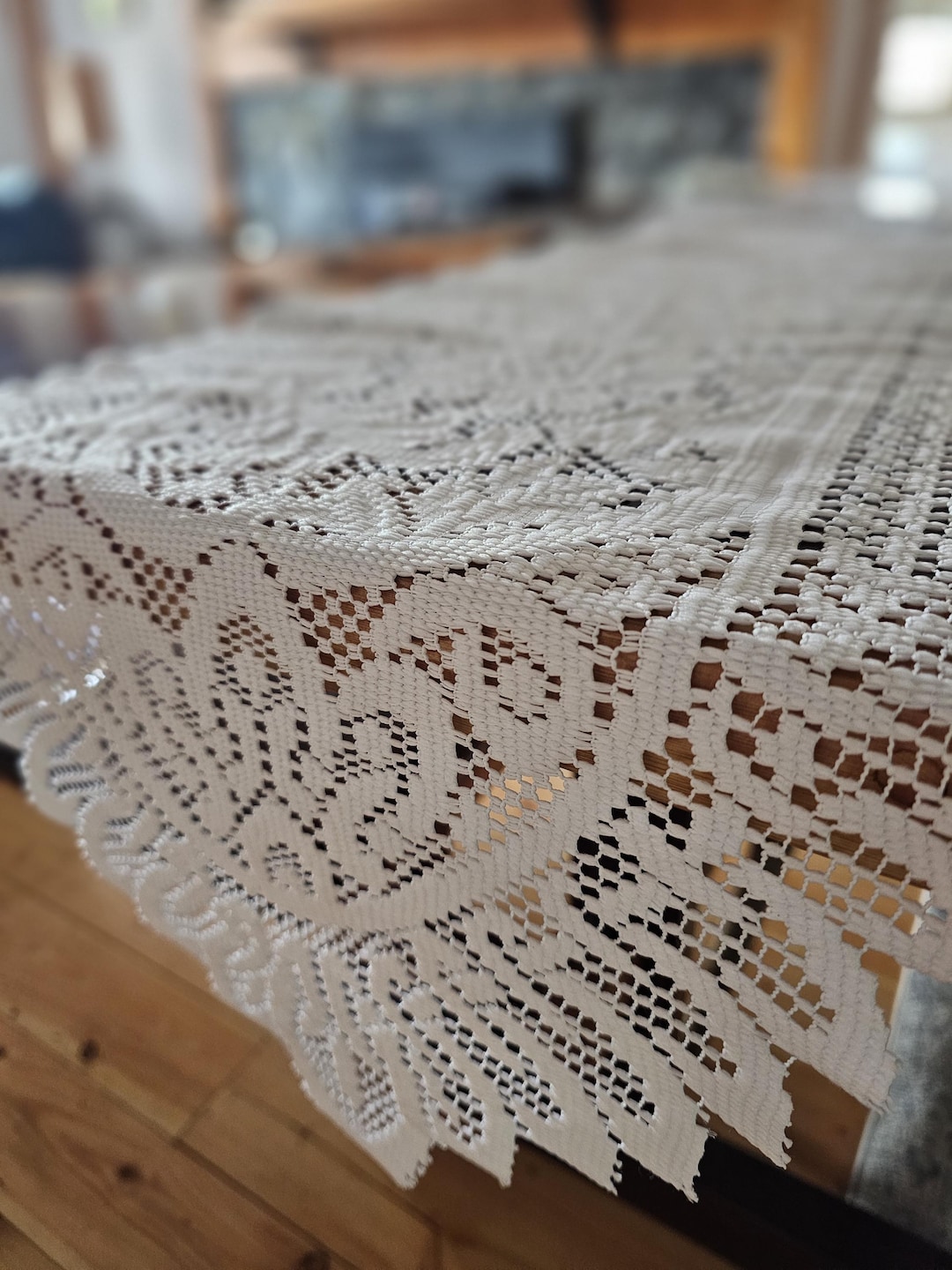 Vintage Lace Table Runner - Floral Table Runner - Lace Linens - Country ...