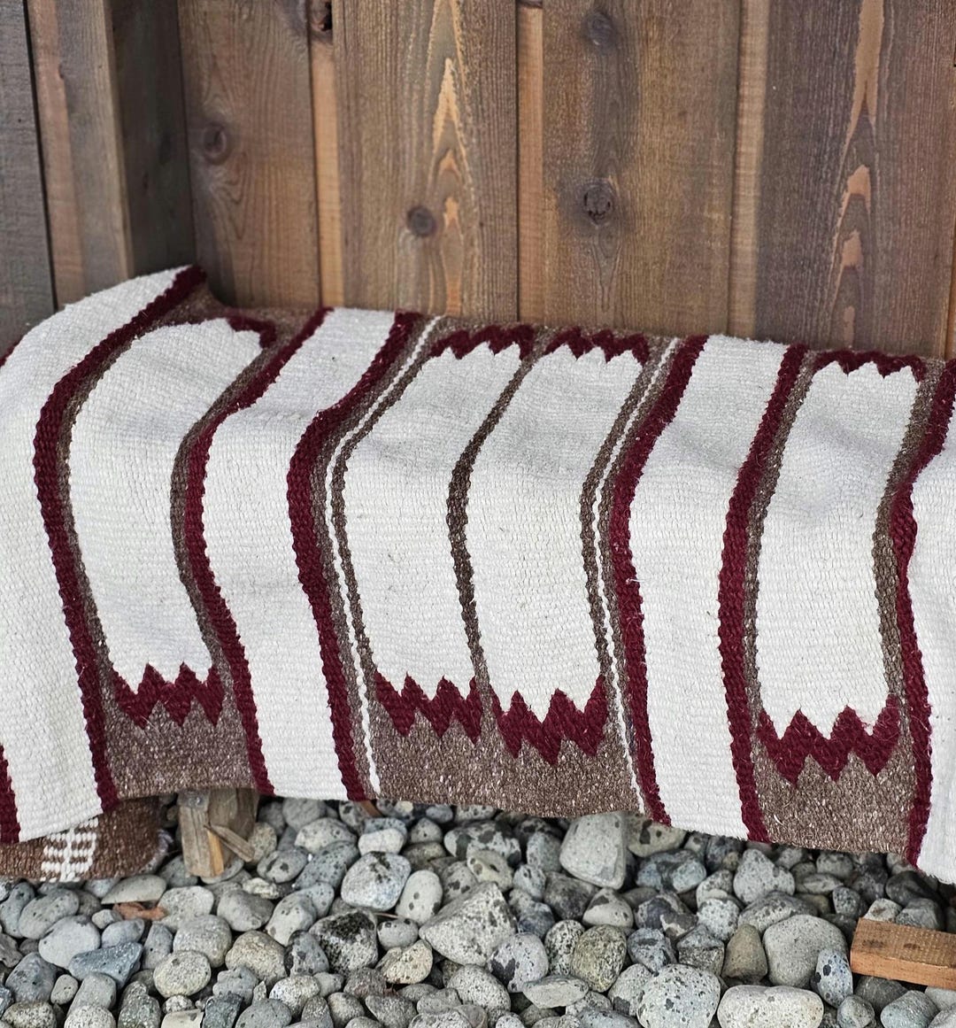Vintage Long Mexican Hand Woven Throw Blanket, Front Entrance Bench ...