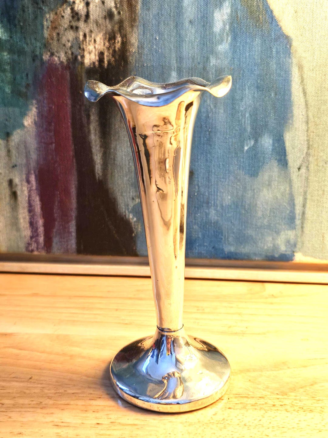 Antique Sterling Silver Trumpet Vase - Fluted Silver Vase ...