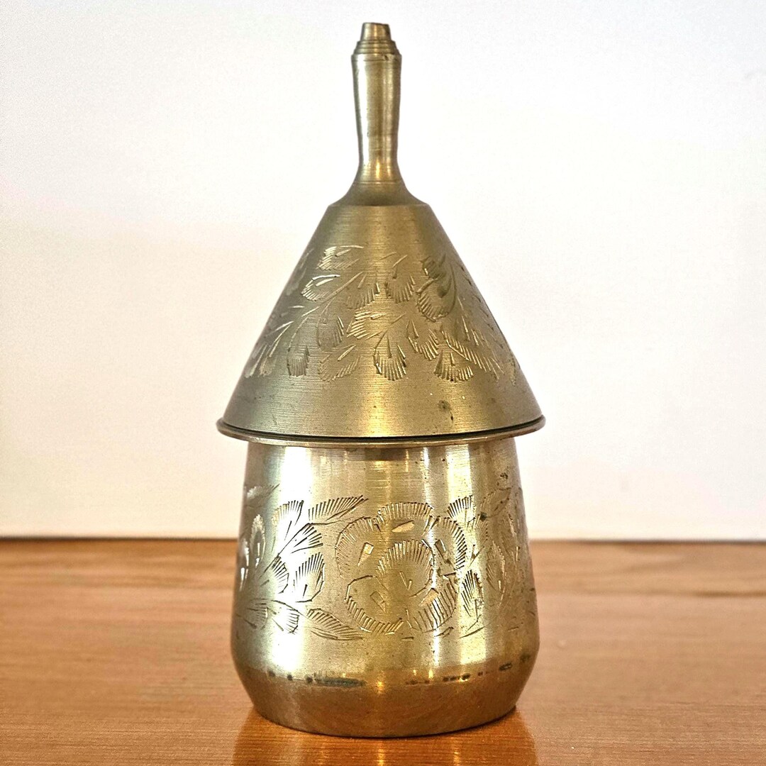 Etched Brass Bell, Candle Holder, Yoga Bell, Meditation Bell, Alter ...