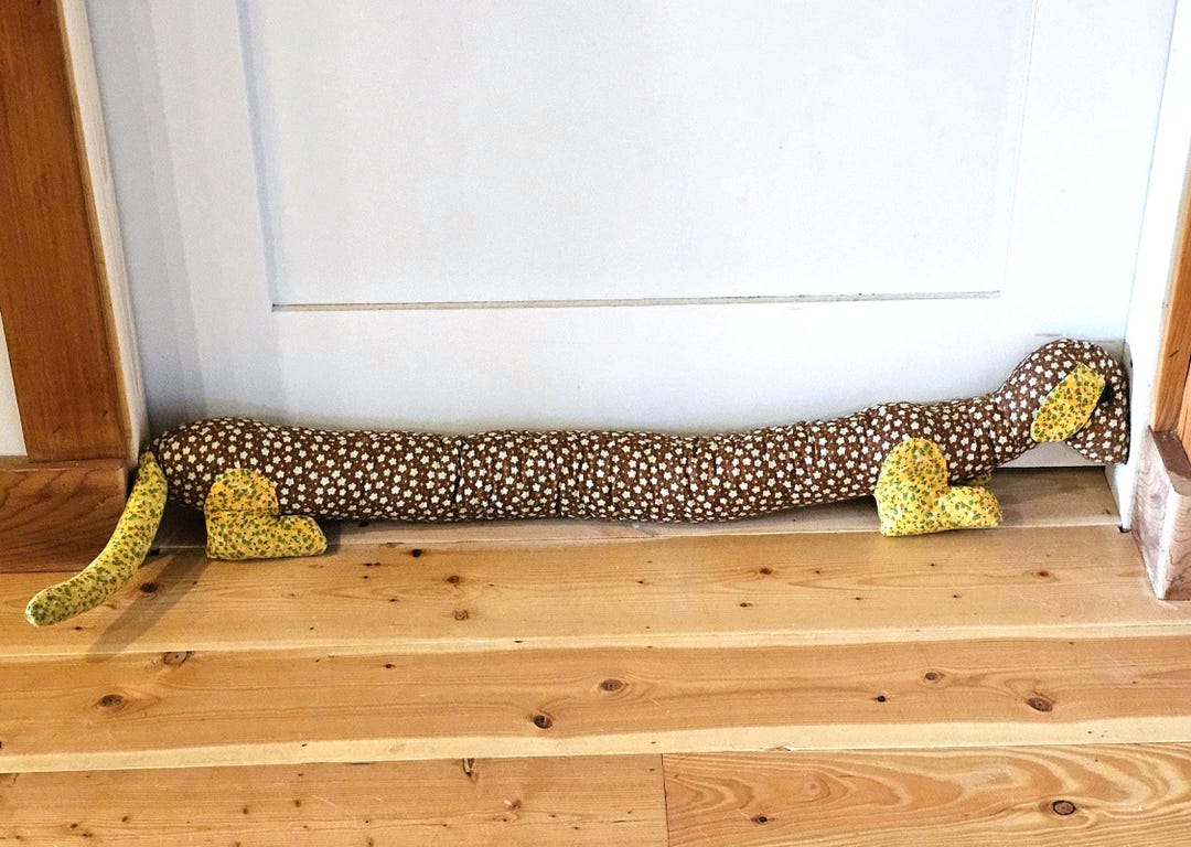 Vintage Door Draft Stop, Long Hot Dog Draft Stop, Hippie, Vintage Folk ...