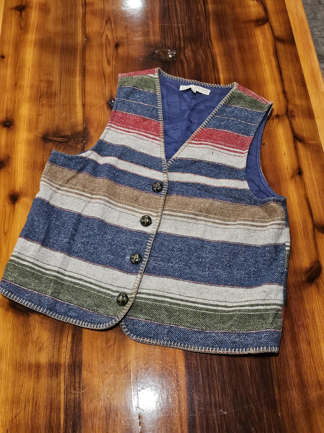 Vintage Serape Wool Vest - Etsy
