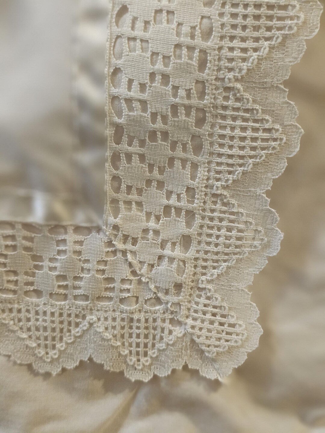Pair of Vintage Cotton Lace Pillow Shams, Romantic, Country, Farmhouse, Lace Pillowcases, White ...