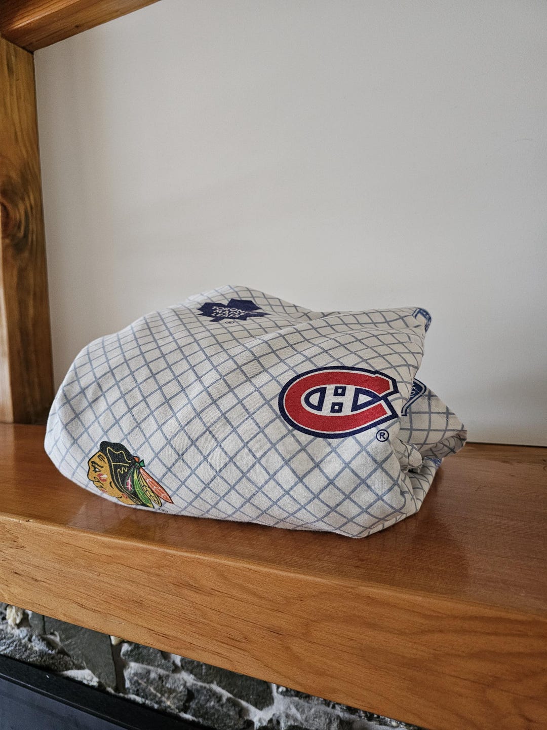 Vintage NHL Hockey Sheet and Pillow Case, Vtg Hockey Bedding, Vintage ...