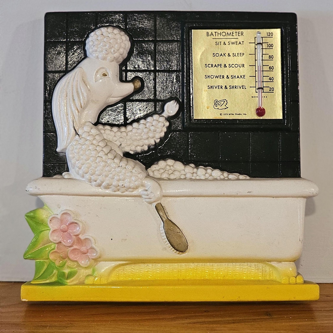 Whimsical Mid Century 1973 Miller Studios Chalkware Poddle, Bathroom ...