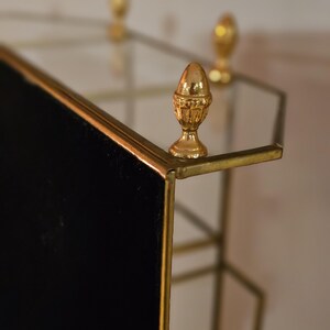 Vintage Corner Brass Glass Display Case Curio Trinket Box Jewelry ...