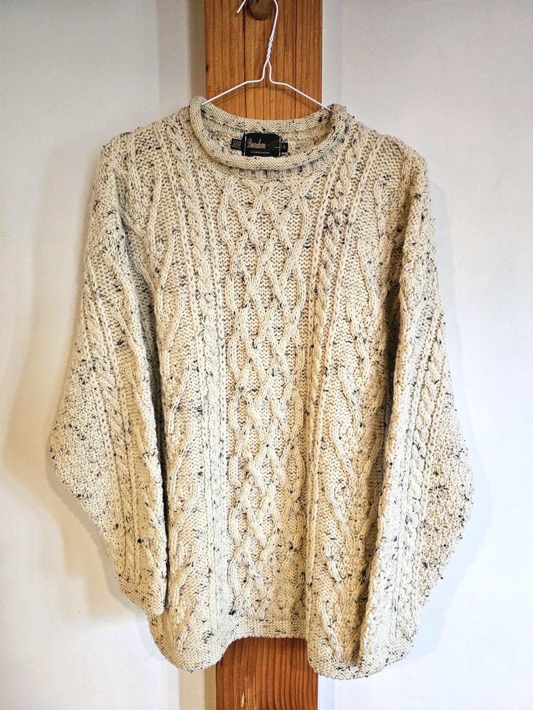 Vintage Braken Country Ware Sweater - Knit Irish Fisherman Pure Virgin ...