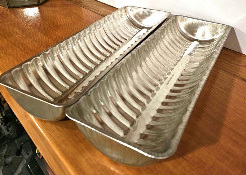 Pair of Vintage German Bread Pans, Scandinavian Bread Pan, Moravian ...