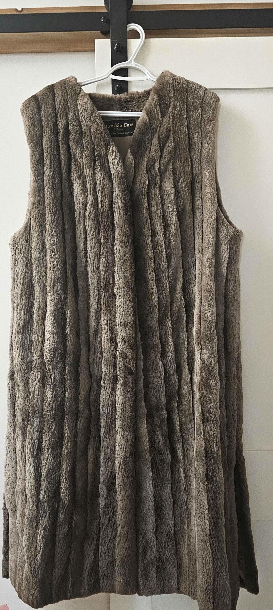 Vintage Sheared Beaver Fur Long Ladies Vest XL Beautiful Long Vest for ...
