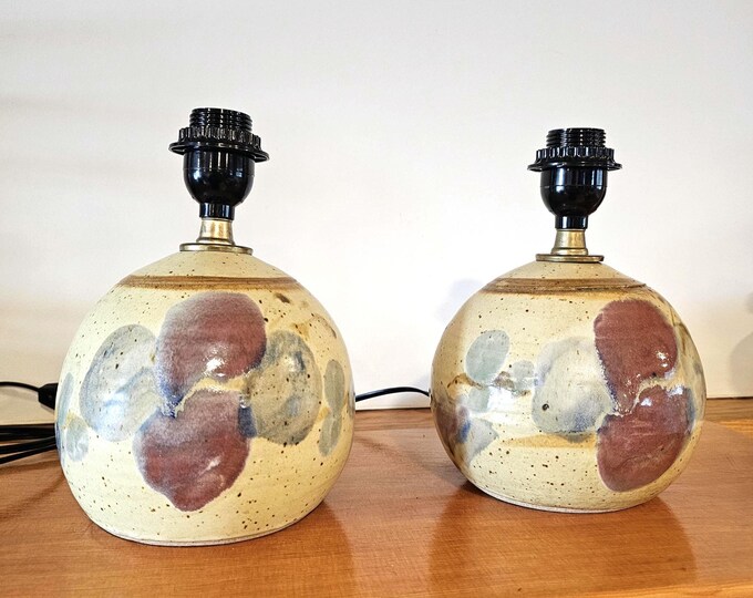 Pair of Vintage Studio Pottery Lamps, Ceramic Lamps, Pair of Lamps ...