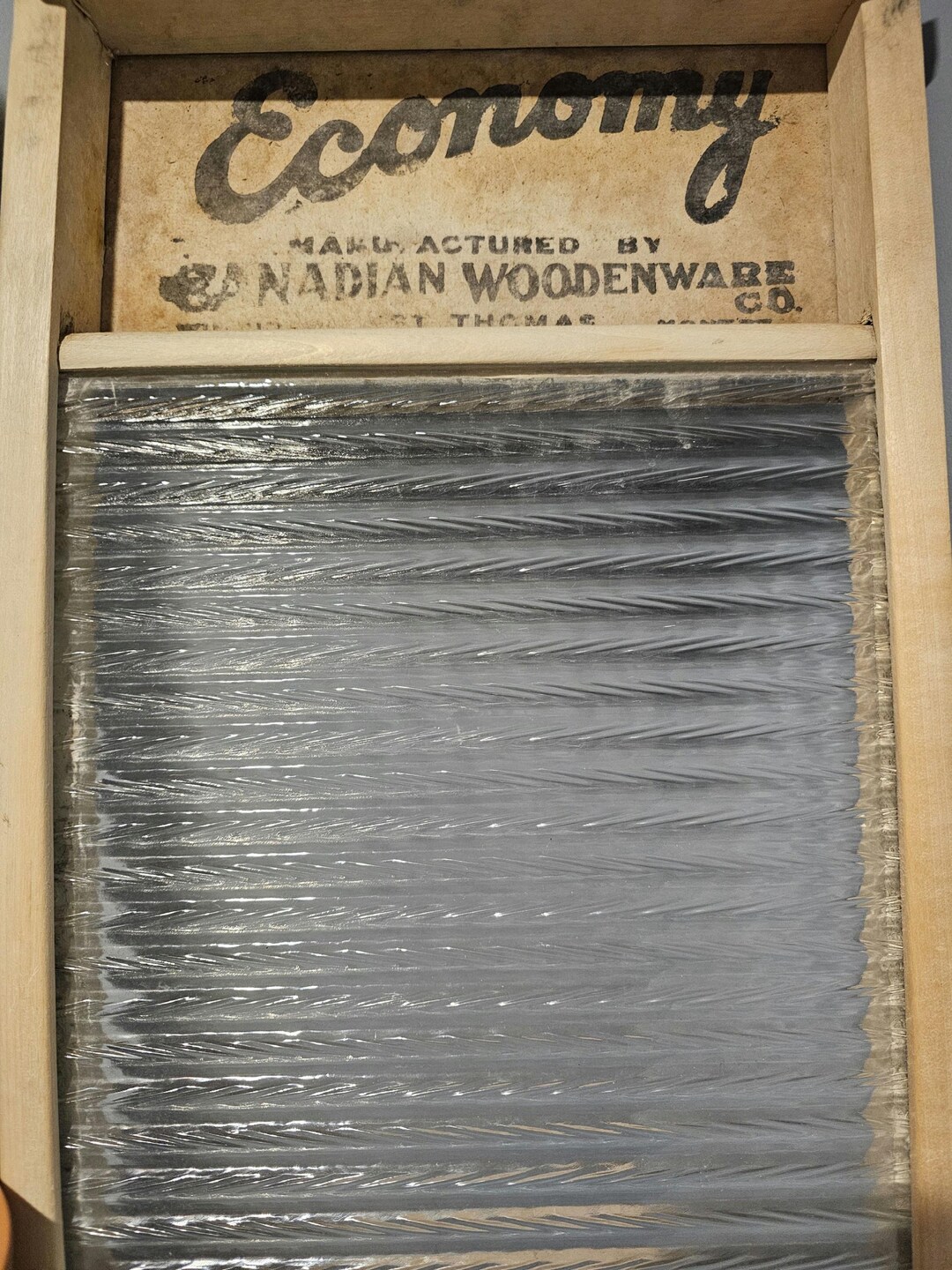 Vintage Wooden Washboard, Economy Canadian Woodenware Large Glass ...