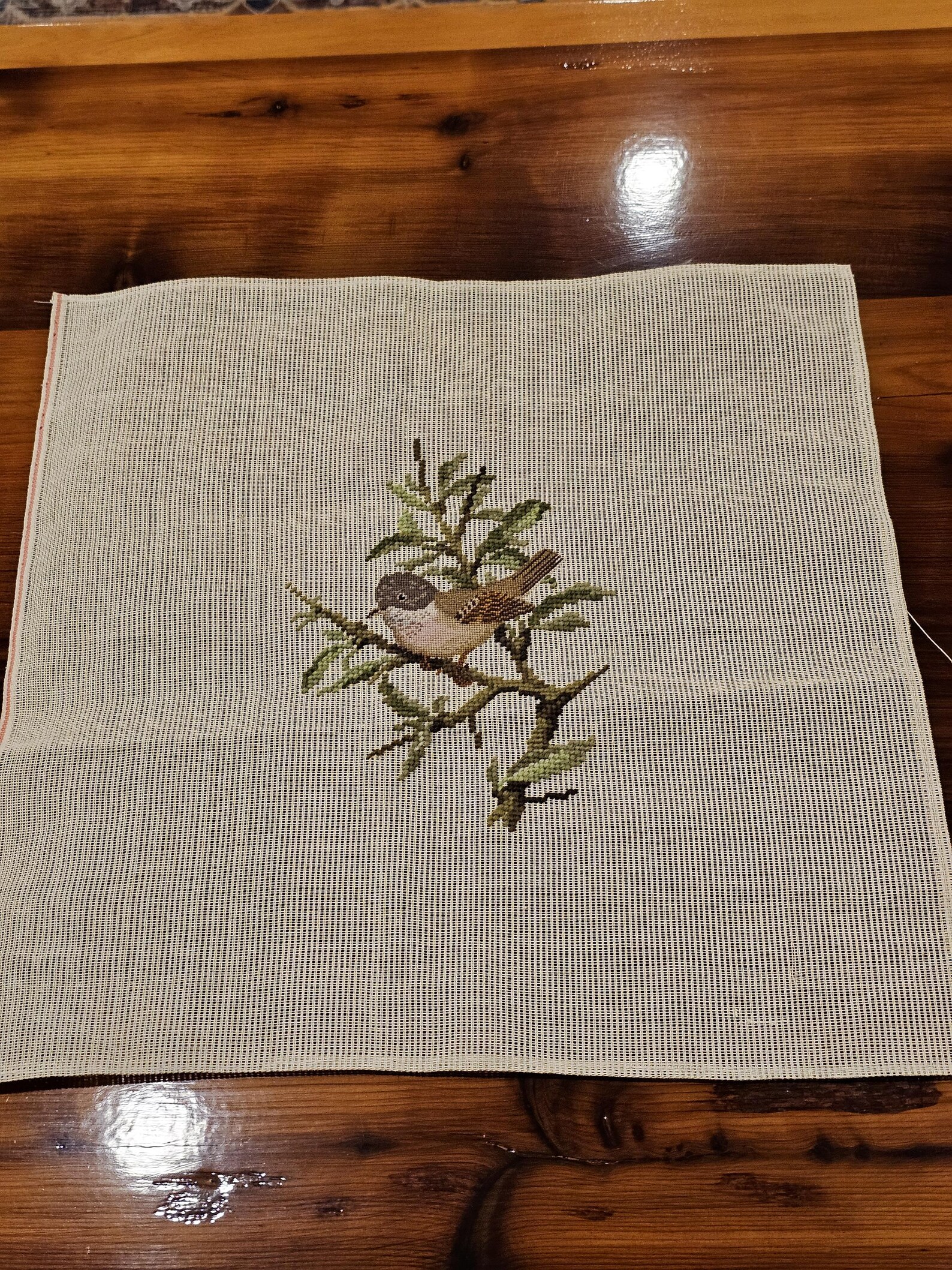 Handmade Petit Point Needlepoint Art: Unframed, Bird Art - Located in ...