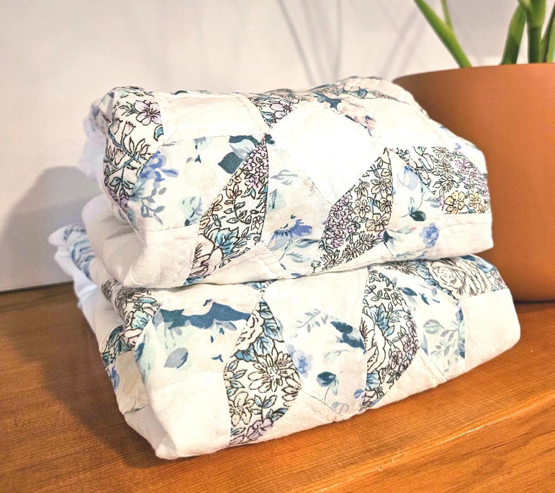 Pair of Beautiful Quilted Cotton Pillow Shams - Cottage - Farmhouse ...