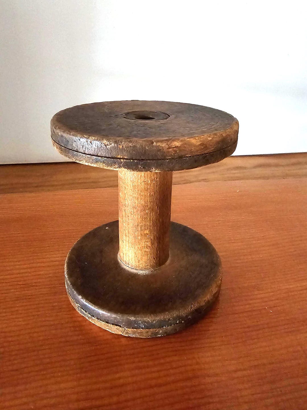 Antique Large Industrial Wooden Spool - Cord Spool - Yarn Spool ...
