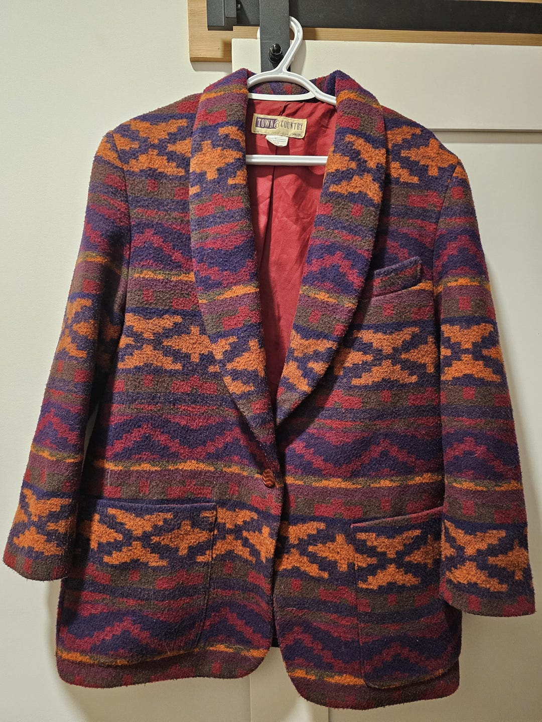 Vintage Southwestern Blazer / Town and Country Blazer / Ladies Size 10 ...
