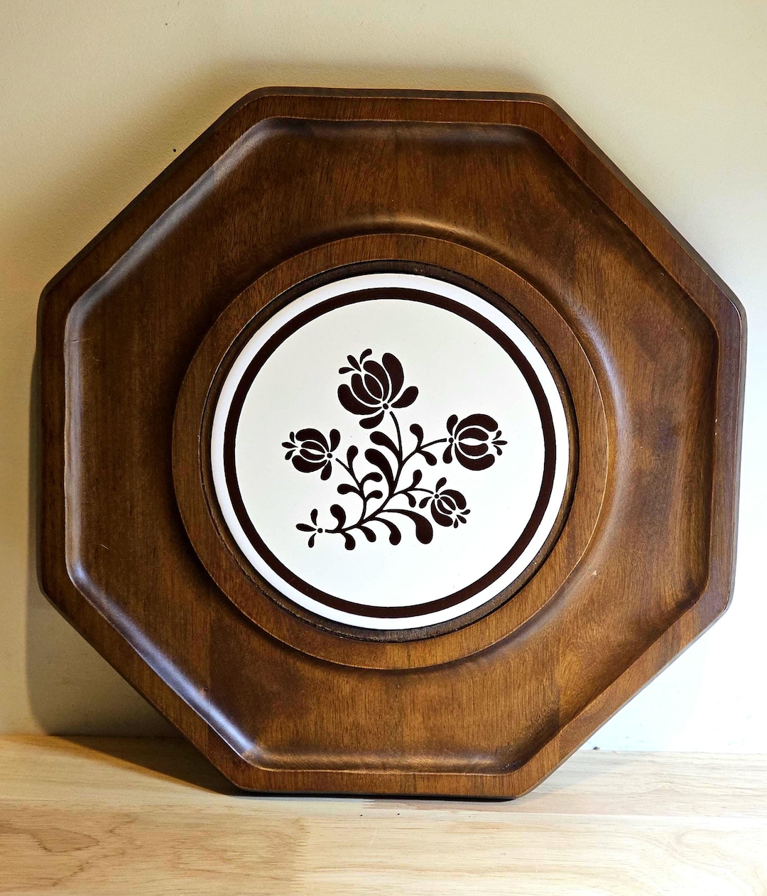 Vintage 70s Charcuterie Board, Floral Tile Cheese and Meat Board ...