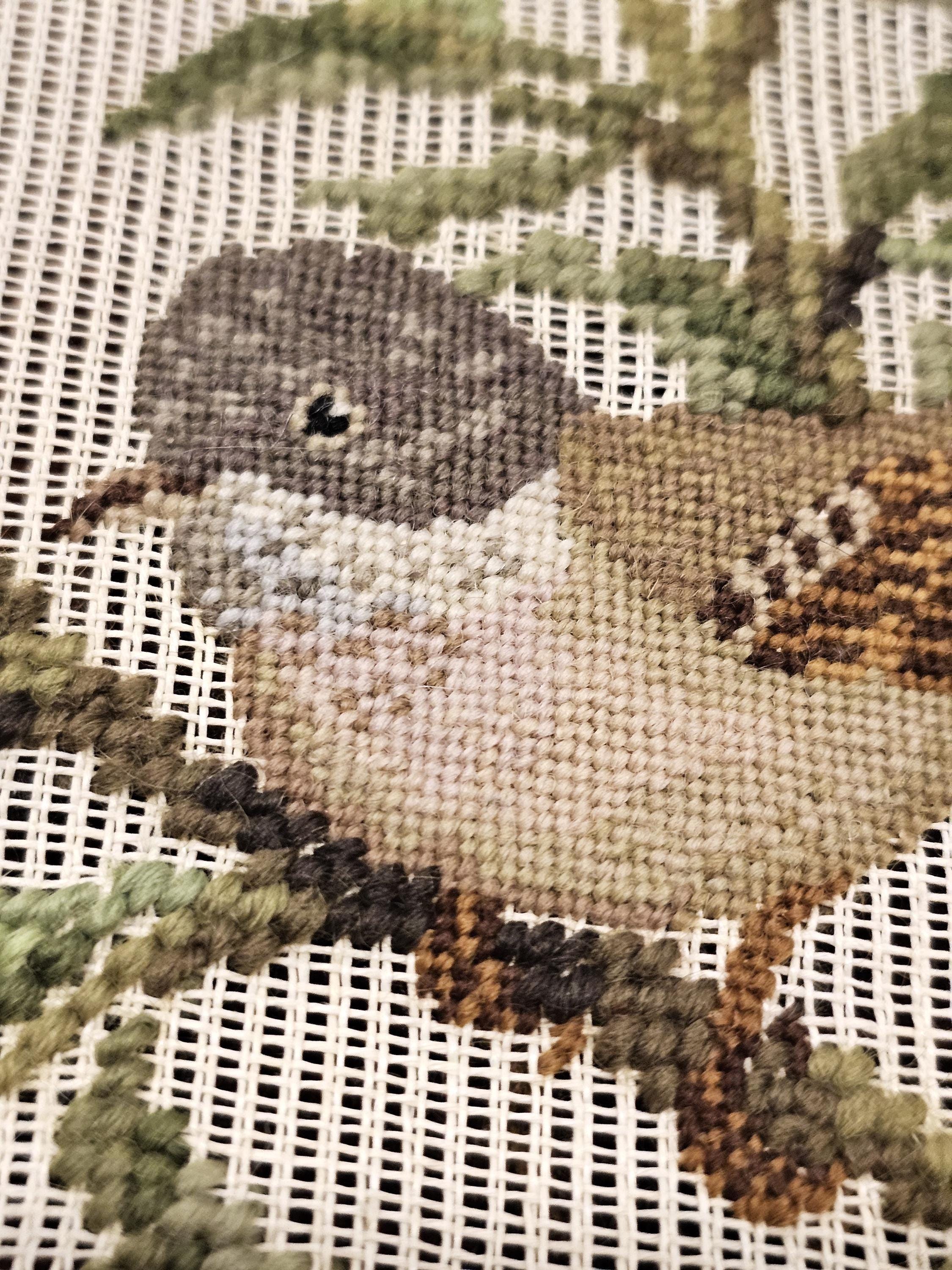 Handmade Petit Point Needlepoint Art: Unframed, Bird Art - Located in ...