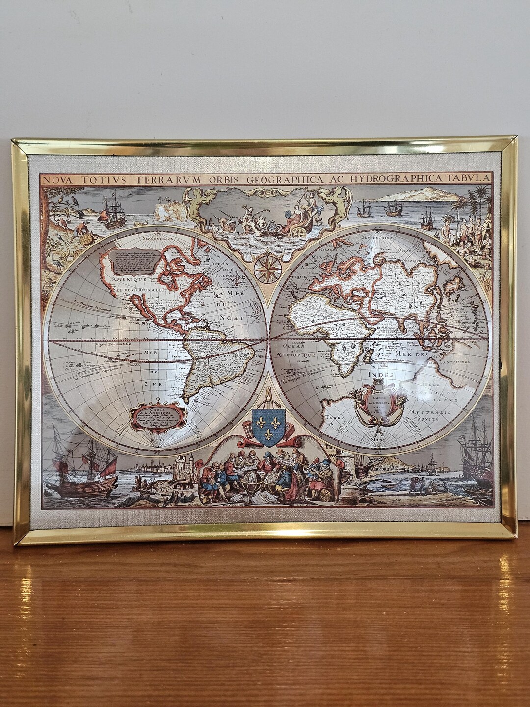 Historica World Map / Aluminum Foil Art Relief / 17th Century World Map ...
