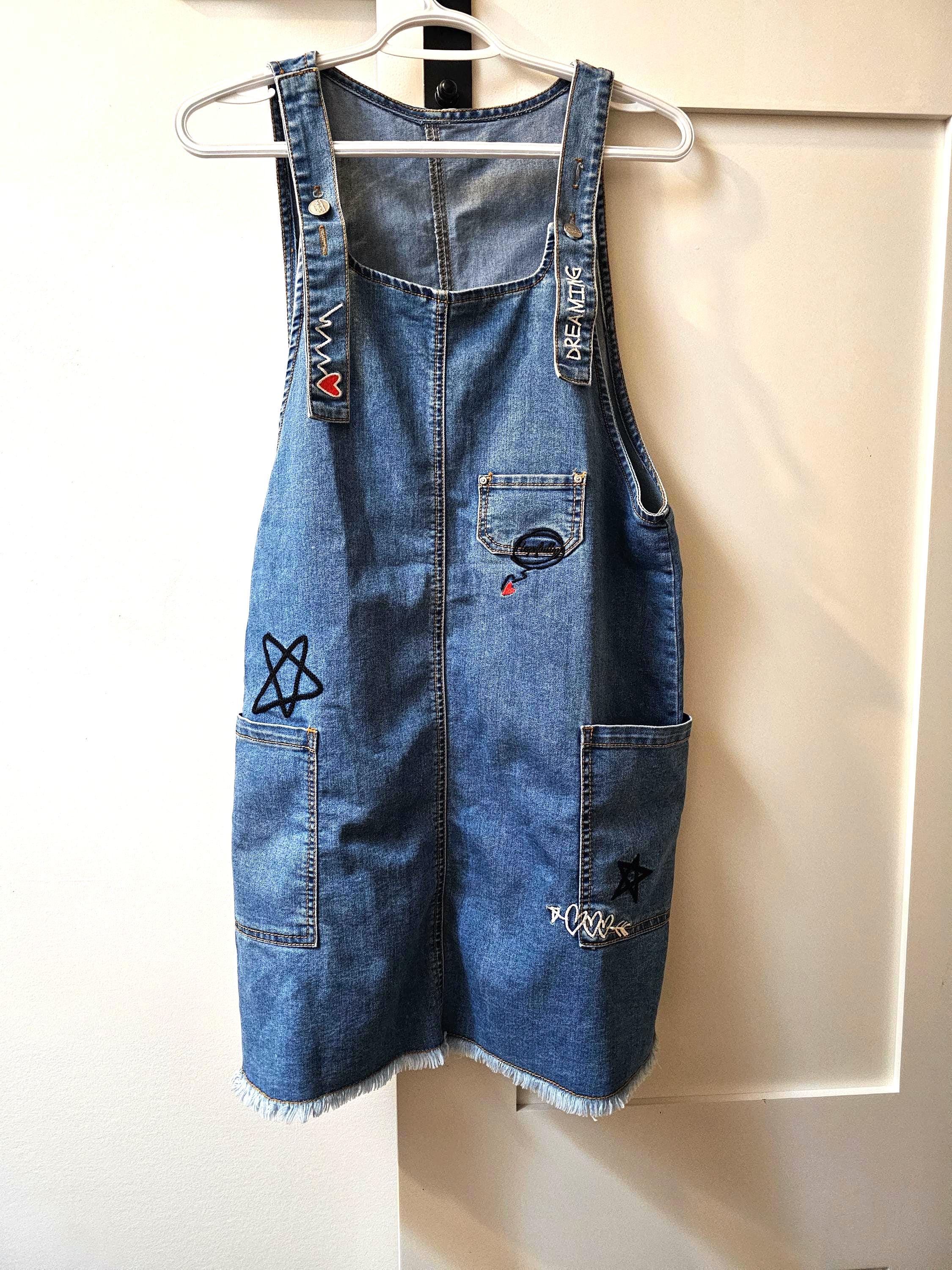 Vintage Hang Ten Junior Denim Jumper, Girls Denim Jumper, Denim Dress ...