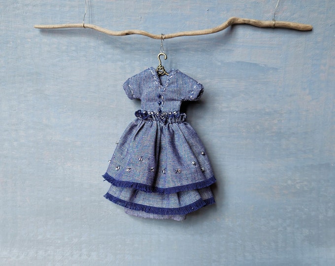 1:12 Scale Miniature Dress, Dollhouse Dress on Hanger, Miniature ...