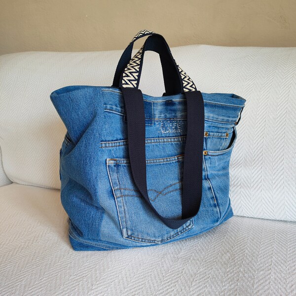Large Denim Bag - Etsy