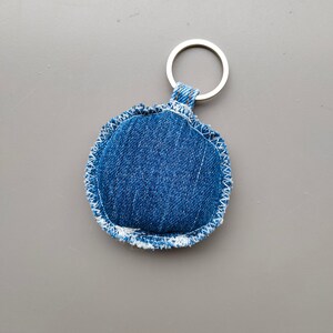 Upcycled Denim Keychain, Boro Sashiko Hand Stitch Embroidered Keyfob ...