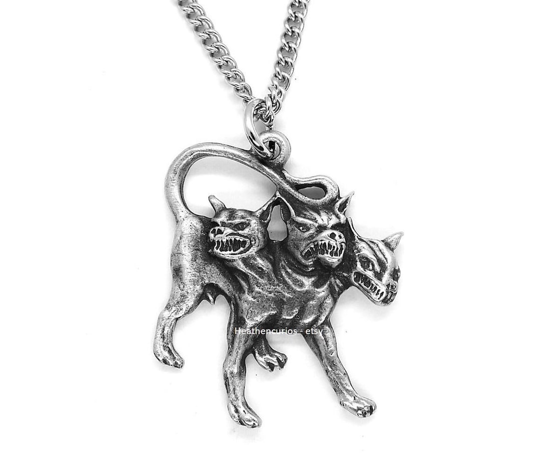 Cerberus Pewter Pendant (Three Headed Guardian Dog of the Underworld ...