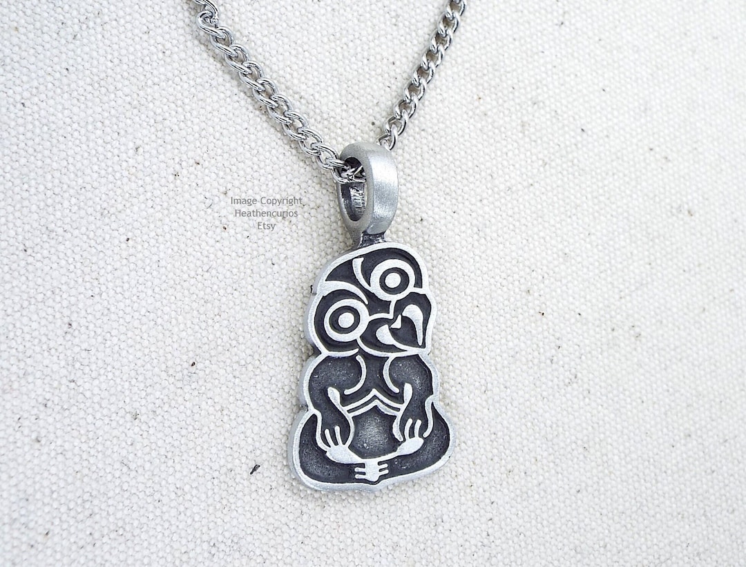 Hei Tiki Maori Fertility and Luck Pendant With Chain and Lemon Pouch - Etsy