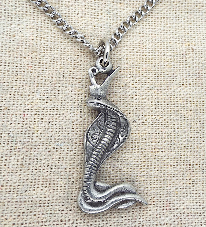 Wadjet Snake Egyptian Goddess Pewter Pendant Necklace With - Etsy UK
