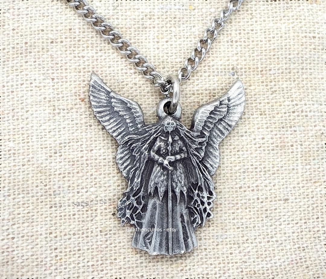Standing Winged Valkyrie Norse Viking Pendant With Curb Chain in a ...
