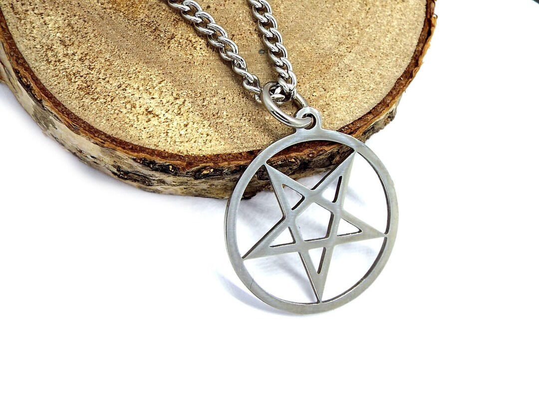 Inverted Pentagram Pentacle Pendant (occult Stainless Steel Necklace ...