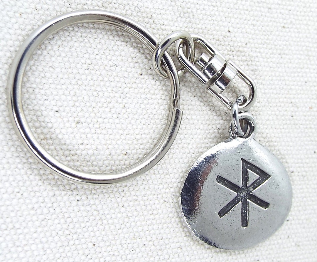 Small Viking Norse Love Bind Rune Stone Keyring in an Organza - Etsy