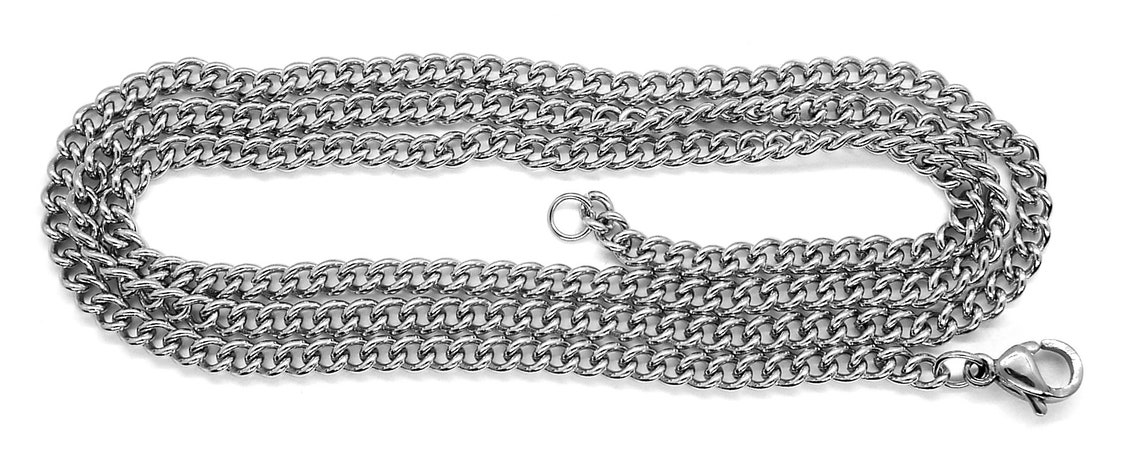 Fox Head Pendant With 21inch (3mm Thick) Steel Curb Chain and Lemon ...