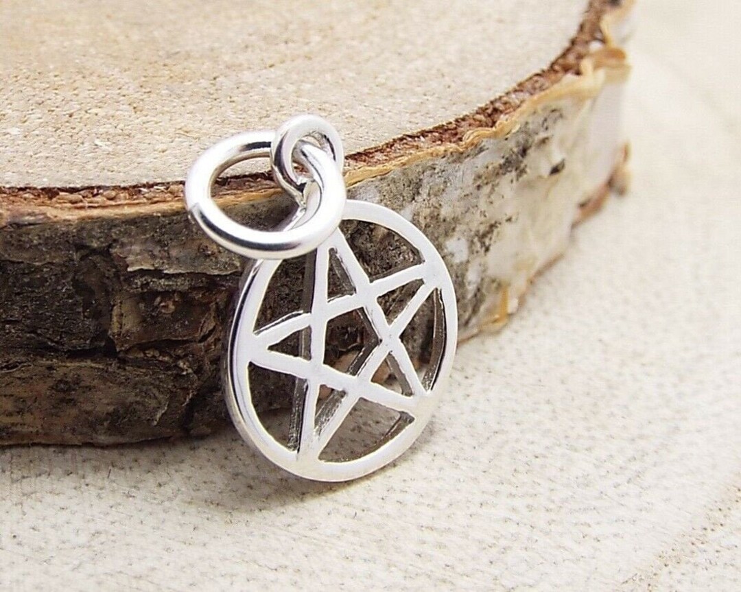 Tiny Pentacle Charm Pentagram Pendant Sterling Silver Pagan - Etsy UK