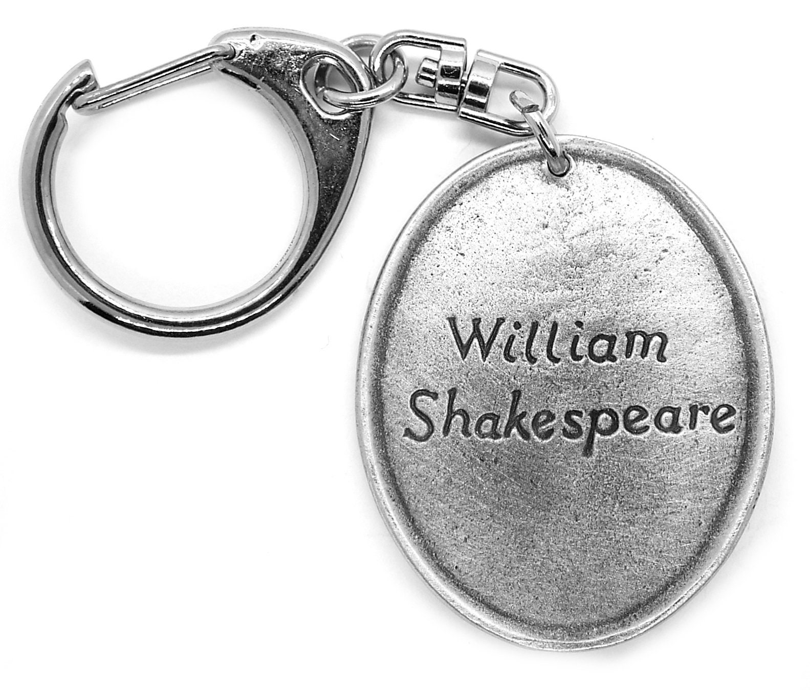 William Shakespeare Push Gate Keyring With a Grey Burlap Pouch - Etsy UK