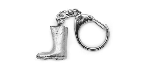 Wellies Wellington Boots Pewter Push Gate Keyring With Lemon | Etsy