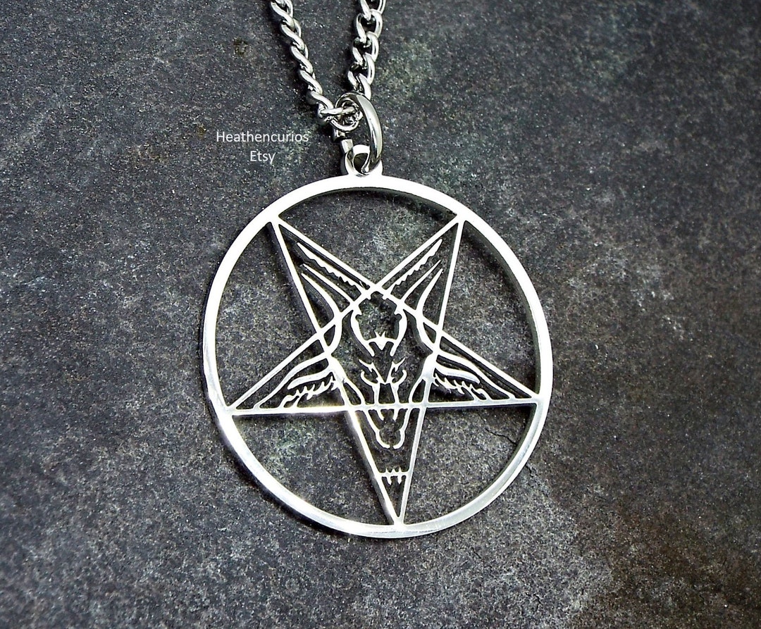 Stencil-style Baphomet Steel Pendant With Chain - Etsy
