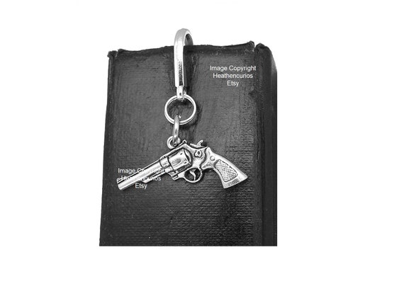 Modern Revolver Gun Bookmark in Organza Pouch - Etsy