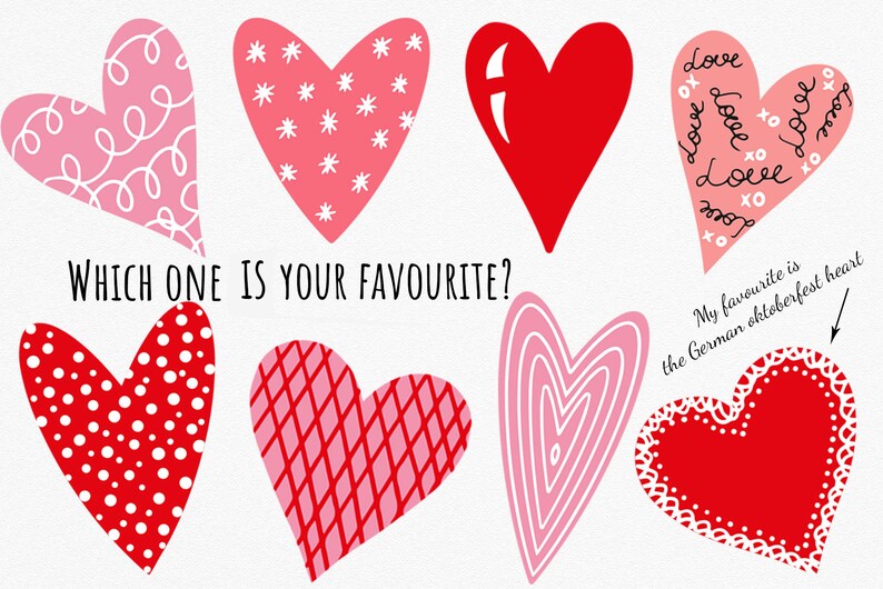 Valentine's Hearts Vector Clipart. 14 Hearts Vectors for - Etsy