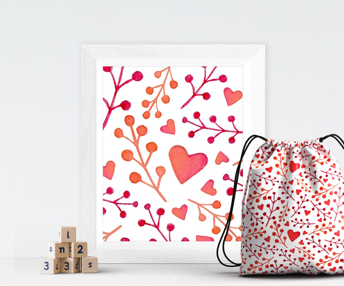 VALENTINE'S Wedding Watercolor Paper Pack Digital. Love - Etsy